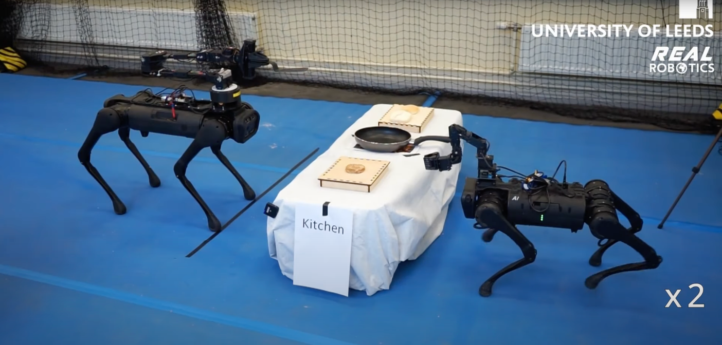 Remote control burger crafted using two robot dogs | Robotics and ...