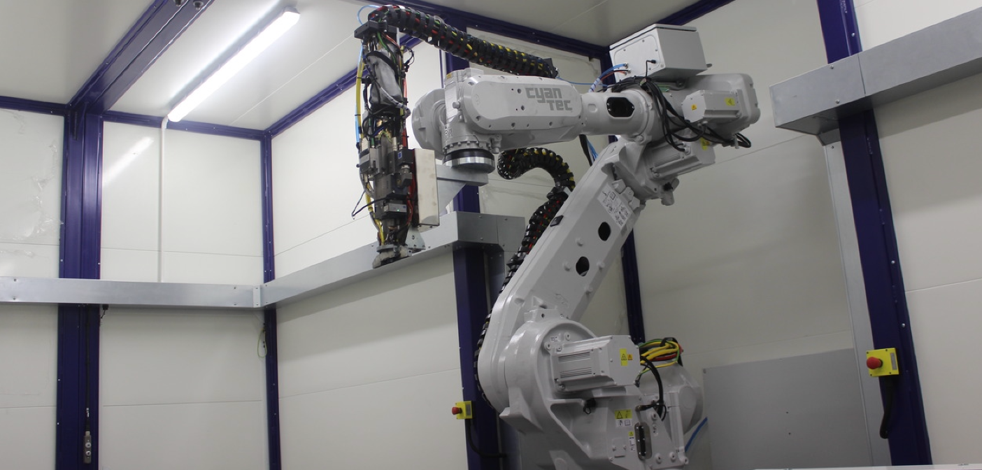 ABB robot adapted by Cyan Tec Systems for high-accuracy laser welding ...